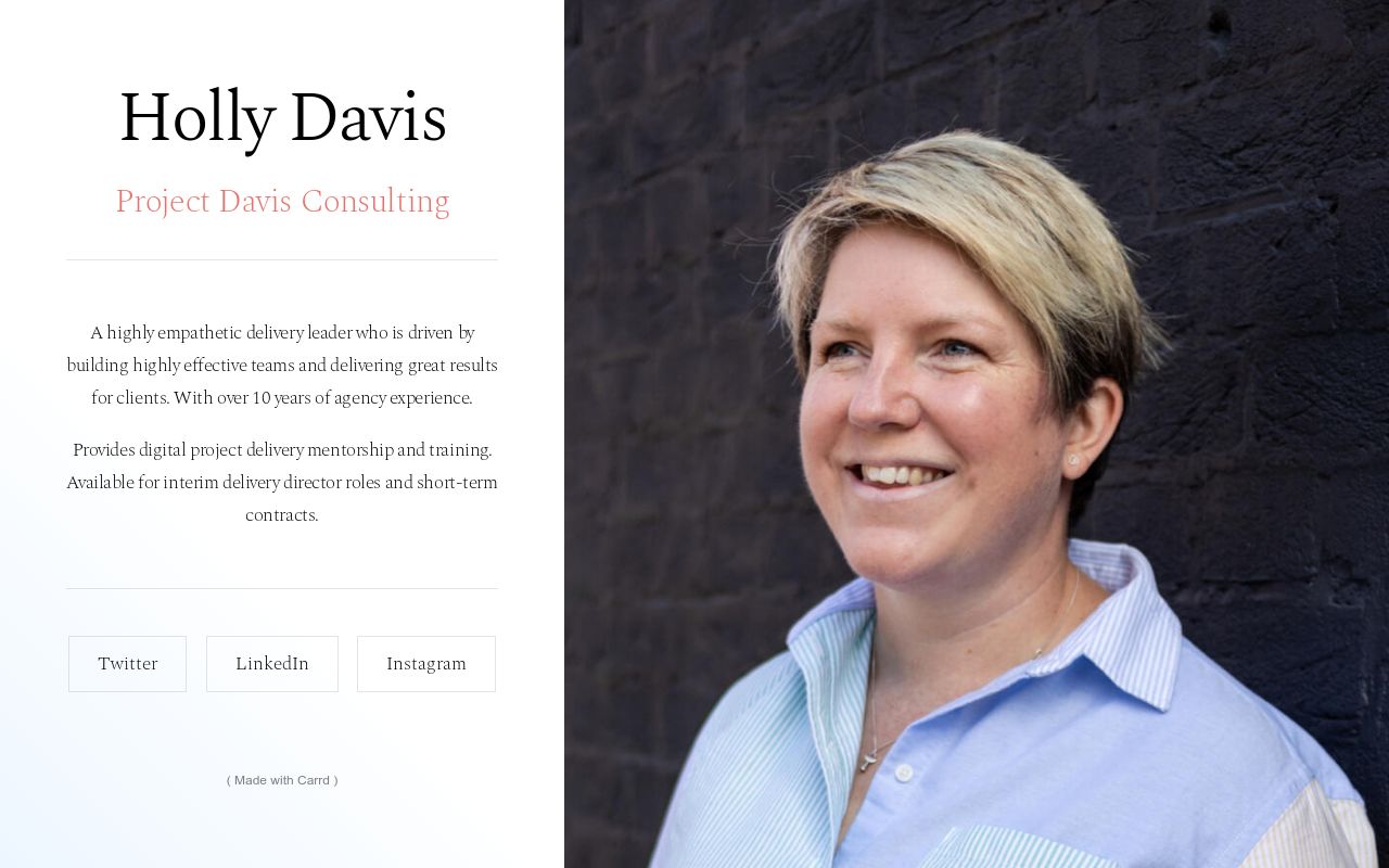 Holly Davis: Project Davis Consulting